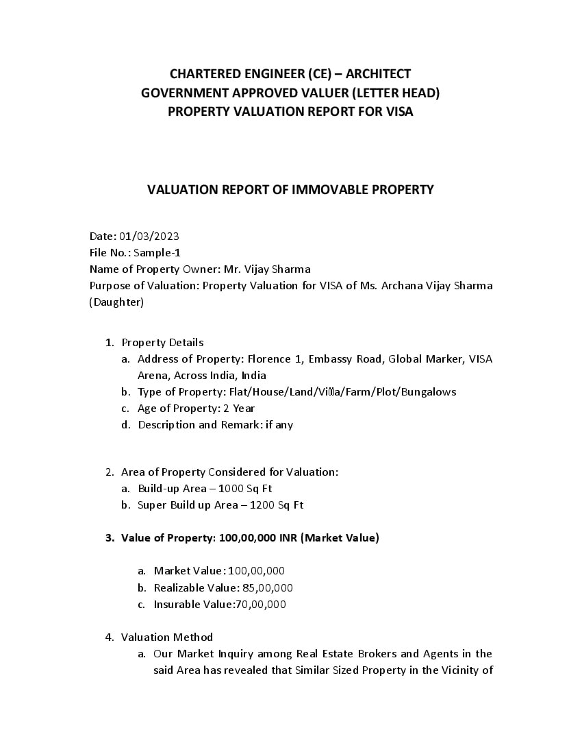 Sample/Format - CA Valuation Hub